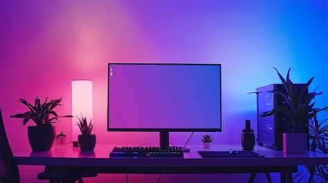 Premium Photo Computor On The Table Image Light Colour Solid Background