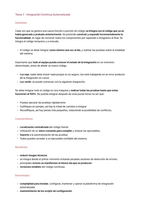 Tema 7 Integración Continua Automatizada Tema 7 Integración Continua Automatizada