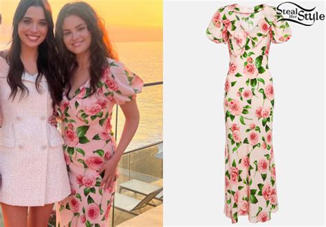 Selena Gomez Pink Floral Dress Steal Her Style