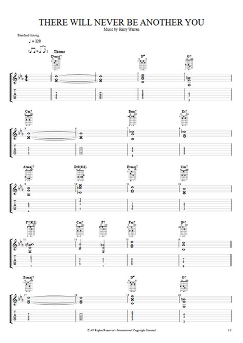 There Will Never Be Another You Tab By Harry Warren Guitar Pro Easy