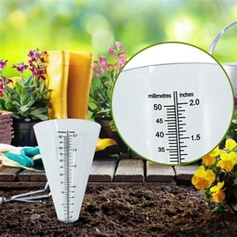 Translucent Conical Rain Meter Gauge Plastic Trans Vicedeal