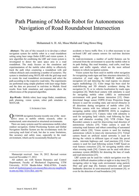 pdf path planning of mobile robot for autonomous navigation of road