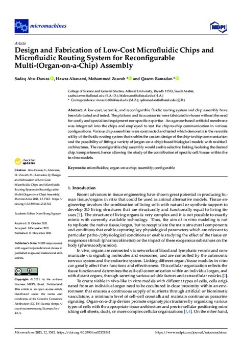 Pdf Design And Fabrication Of Low Cost Microfluidic Chips And Microfluidic Routing System For