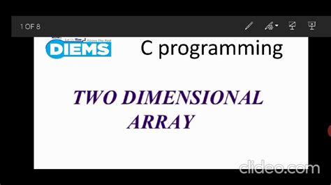 How To Use Two Dimensional Arrays C Programming Youtube