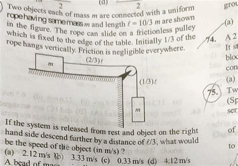 solved two objects each of mass m are connected with a