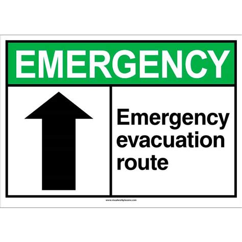 Evacuation Signs Page 3 Of 3 Visual Workplace Inc