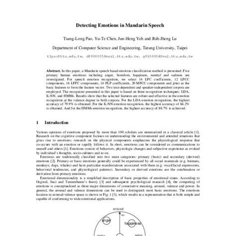 Detecting Emotions In Mandarin Speech ACL Anthology