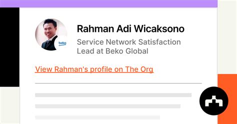 rahman adi wicaksono service network satisfaction lead at beko global