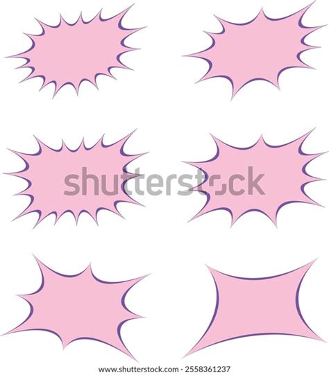 6 Types Spiked Speech Bubbles Pink Stock Vector Royalty Free