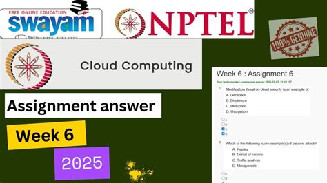 Nptel Cloud Computing Week 6 Assignment 6 Answers Solution Quiz 2025