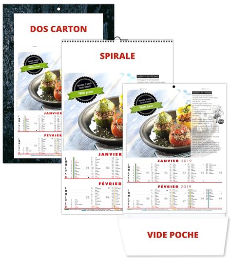 Calendrier Bloc De Recette De Cuisine 2019