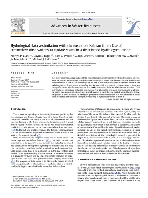 Pdf Hydrological Data Assimilation With The Ensemble Square Root