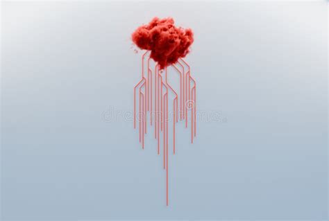 Cloud Computing Concept Computer Network And Cybersecurity Digital 3d Render Stock