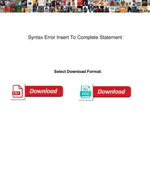 Fillable Online Syntax Error Insert To Complete Statement Syntax Error Insert To Complete
