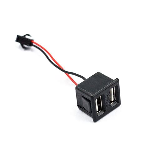 Premium Black Double Layer Usb Female Type C Charging Socket Power