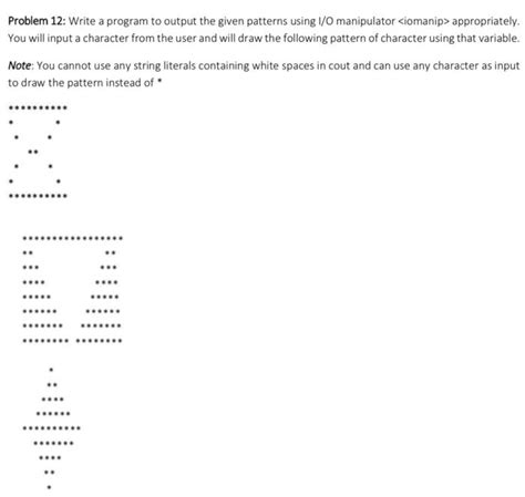 Solved Problem 12 Write A Program To Output The Given