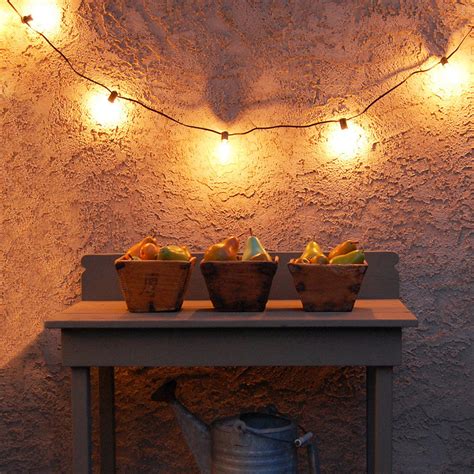 10 Bulb Edison Style String Lights Traditional Outdoor Rope And