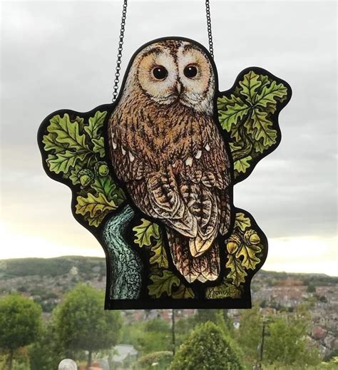 Stained Glass Owl Window Hanging