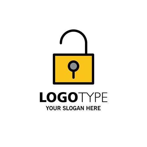 Lock Unlocked User Interface Business Logo Template Flat Color 13459510