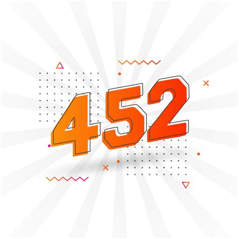 452 number vector font alphabet. Number 452 with decorative element ...