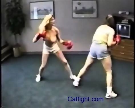 Topless Big Tit Female Boxing With Breast Punches Face Punches Body Punches Knockdowns And