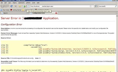 Web Logs Juuier Could Not Load File Or Assembly Systemweb