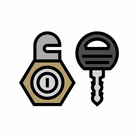 Cam Lock Key Hardware Furniture Fitting Color Icon Download On Iconfinder