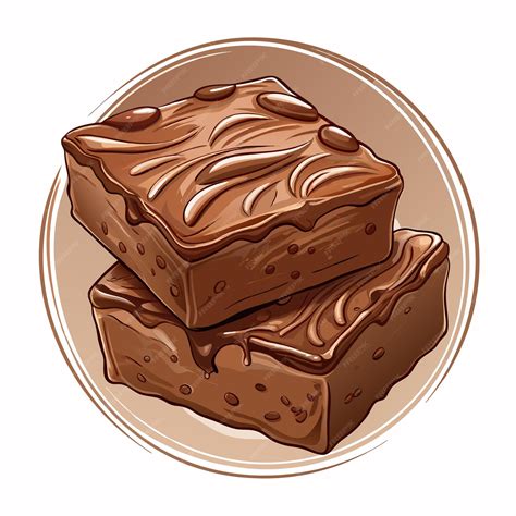 Brownies Elegant Food Vector Illustration Premium Ai Generated Vector