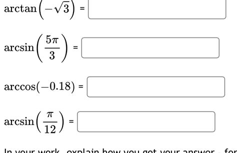 Solved Arctan 32arcsin5π3arccos 018arcsinπ12