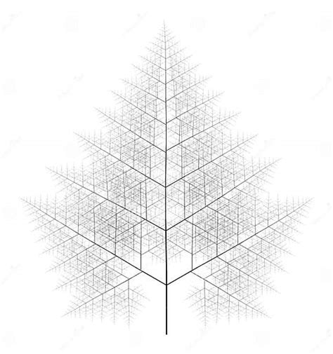 vector computer generated self similar l system branching tree fractal generative art stock