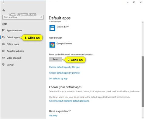 apps and features choose default apps in windows 10