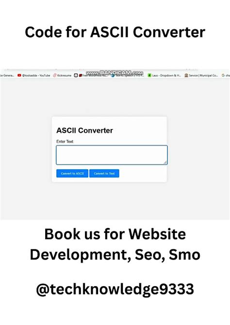 code for coverting text into ascii converter youtube