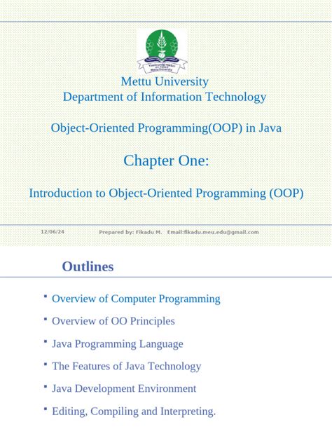 Object Oriented Programming Chapter 01 Pdf Inheritance Object