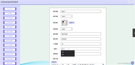 红色旅游信息项目管理jspjavaspringmvcmysqlmybatis Csdn博客