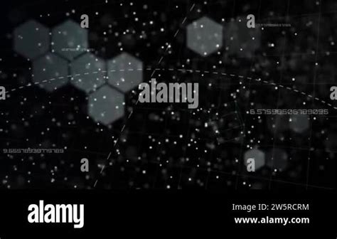 Digital Animation Of Dna Structure Spinning Against Multiple Geometric