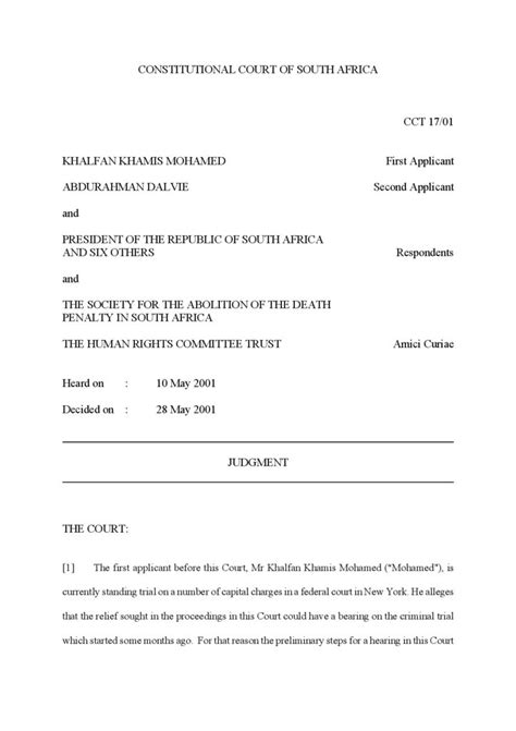 Mohamed V The President Of The Republic Of South Africa Seafarers Rights International