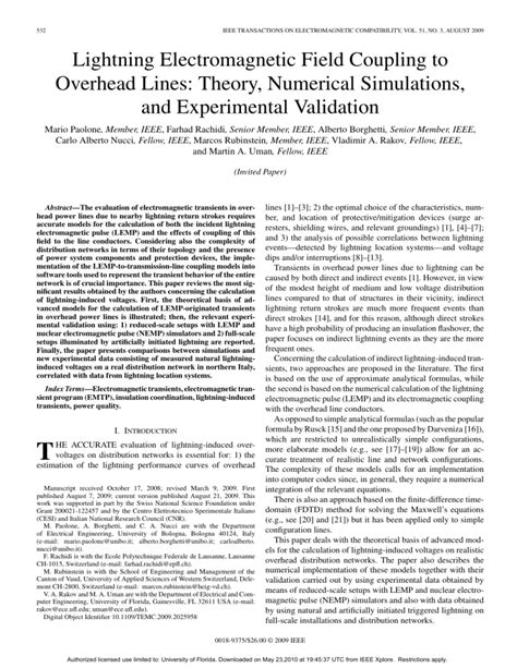 Lightning Electromagnetic Field Coupling Overhead Line