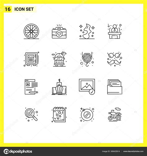 Thematic Vector Outlines Editable Symbols Safe Deposit Smoke Business Employee Stock Vector By