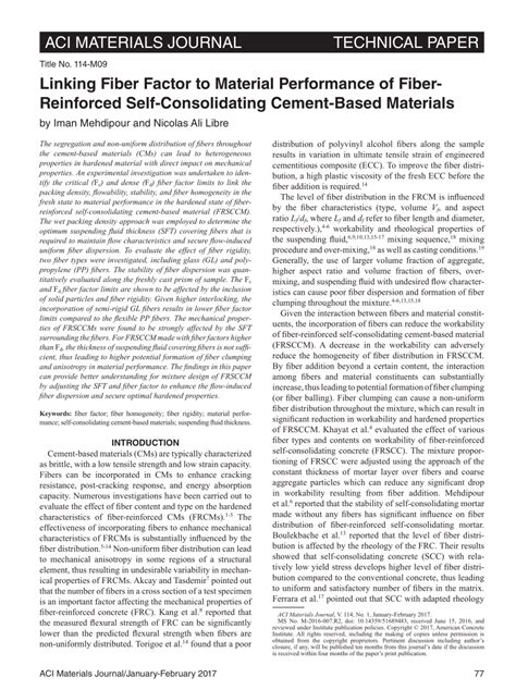 Pdf Linking Fiber Factor To Material Performance Of Fiber Reinforced