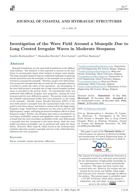 Pdf Investigation Of The Wave Field Around A Monopile Due To Long