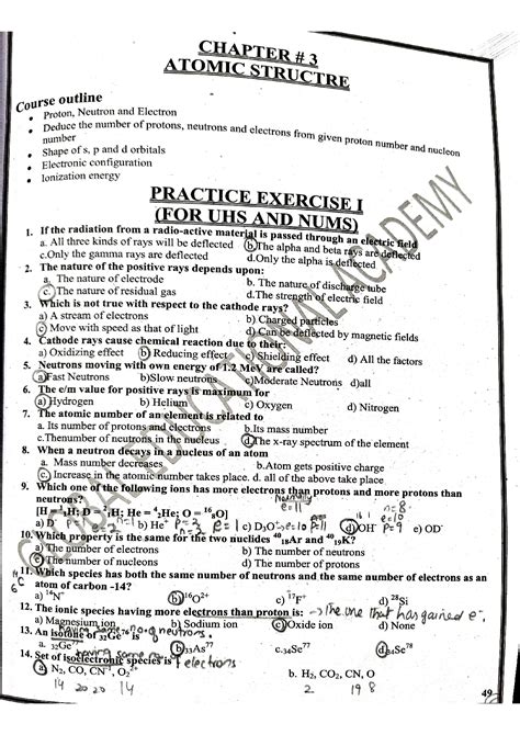 SOLUTION Atomic Structure Mcqs Questions Studypool