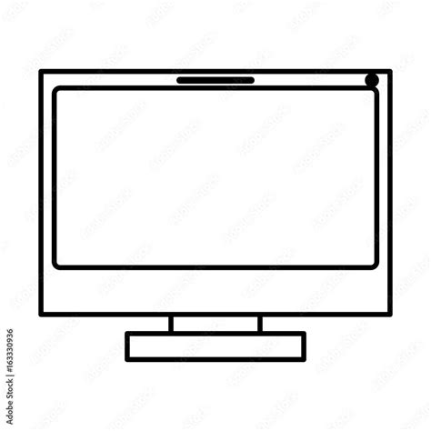 Monochrome Silhouette Of Lcd Monitor Vector Illustration Stock Vector Adobe Stock