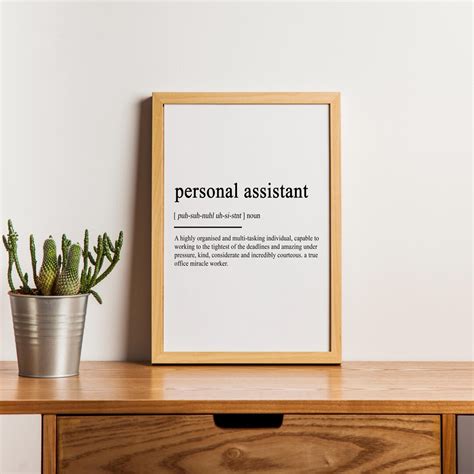Personal Assistant Definition Print Office Poster Wall Art Print
