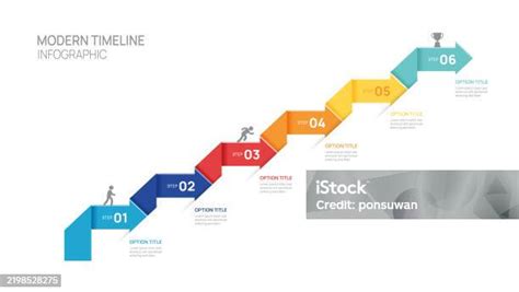 인포그래픽 화살표 기호 타임라인 비즈니스 성공 6단계 성공 템플릿 벡터 일러스트 레이 션 0명에 대한 스톡 벡터 아트 및 기타 이미지 Istock
