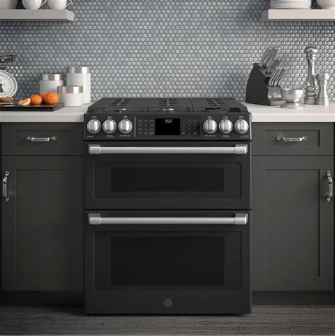 Ge Cafe Double Oven Gas Range Slide In At James Browning Blog