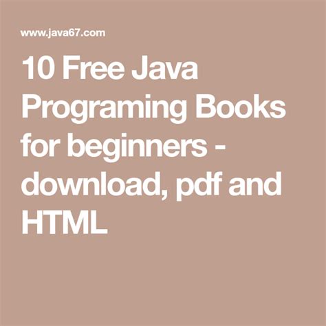10 Free Java Programing Books for beginners - download, pdf and HTML | Java programming, Java ...