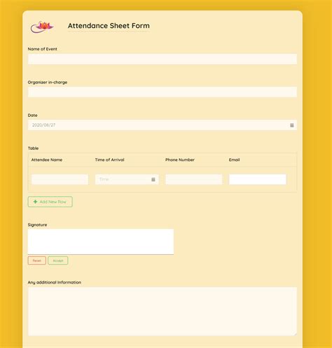 Attendance Form
