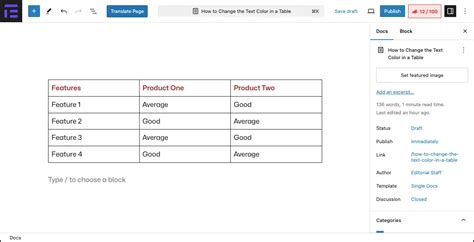 So ändern Sie Die Textfarbe In Einer Tabelle