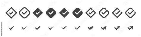 Checkmark Vector Checkmark Icon Set Approved Symbol Checked Checkbox