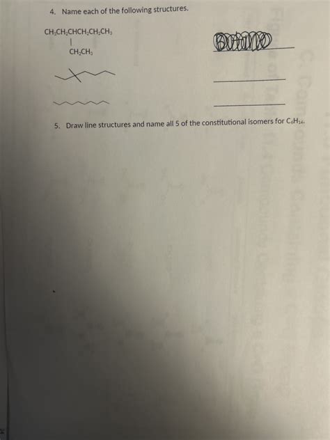 solved name each of the following structures b draw line